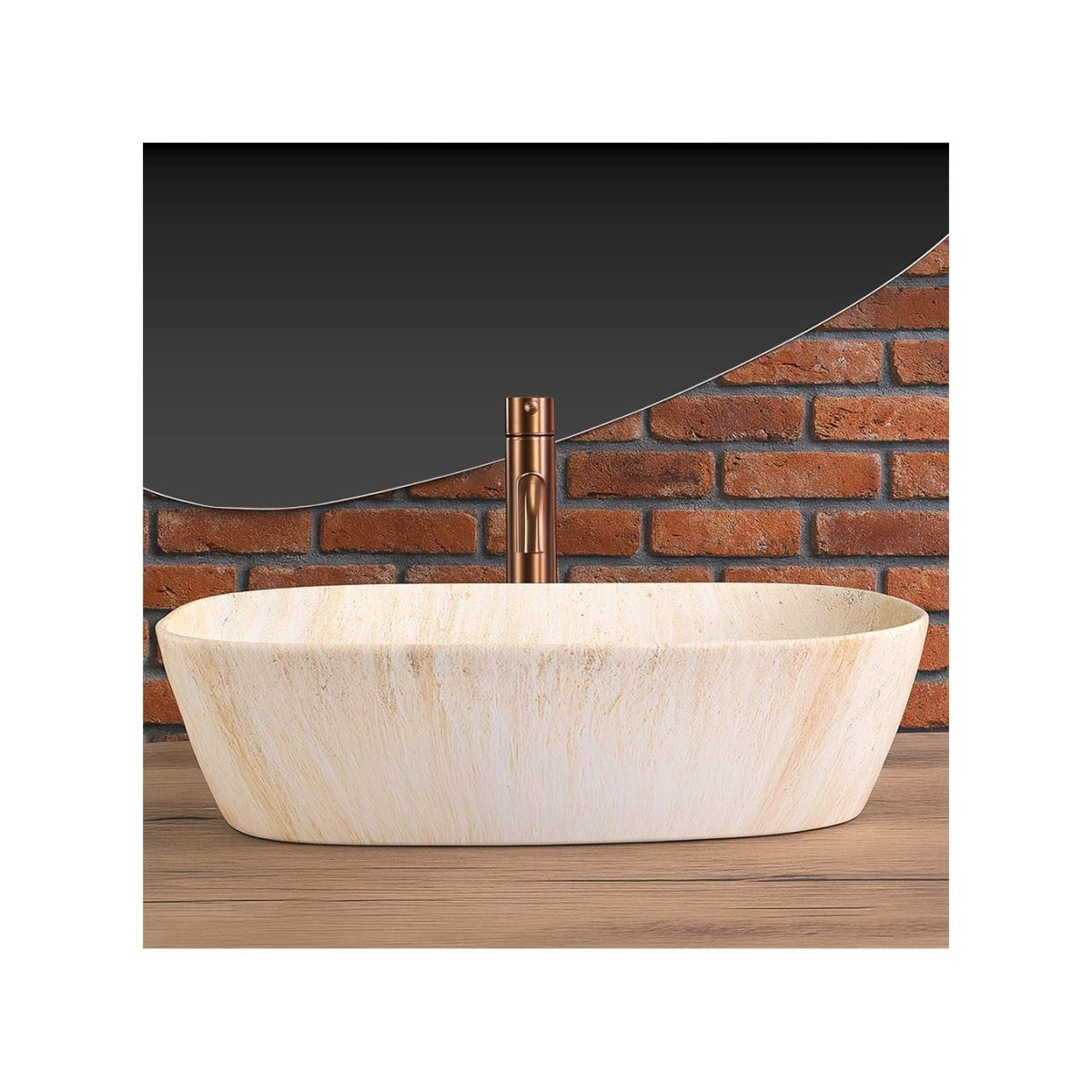 Rea Freja lavabo 51x14 cm sobre encimera REA-U6689